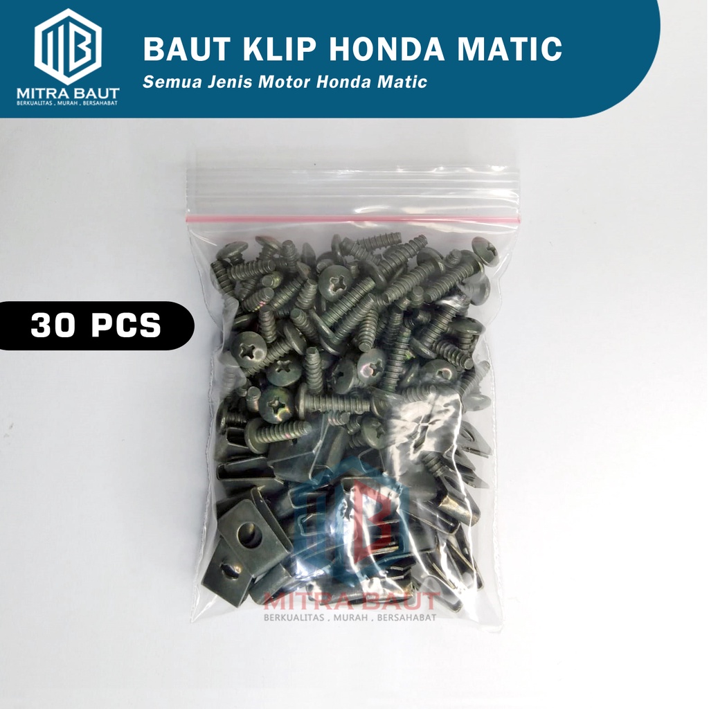 Jual 1 Pak Baut Klip Honda Matic / Baut Body Honda Matik / Baut Body ...