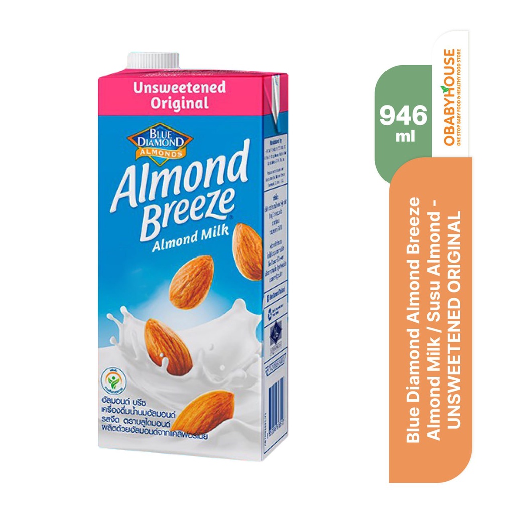 Jual Blue Diamond Almond Breeze Almond Milk / Susu Almond 946ml - UNSWEETENED ORIGINAL | Shopee ...