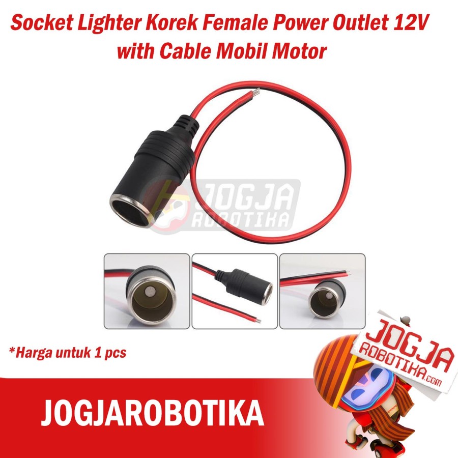 Jual Socket Lighter Korek Female Power Outlet 12V with Cable Mobil ...