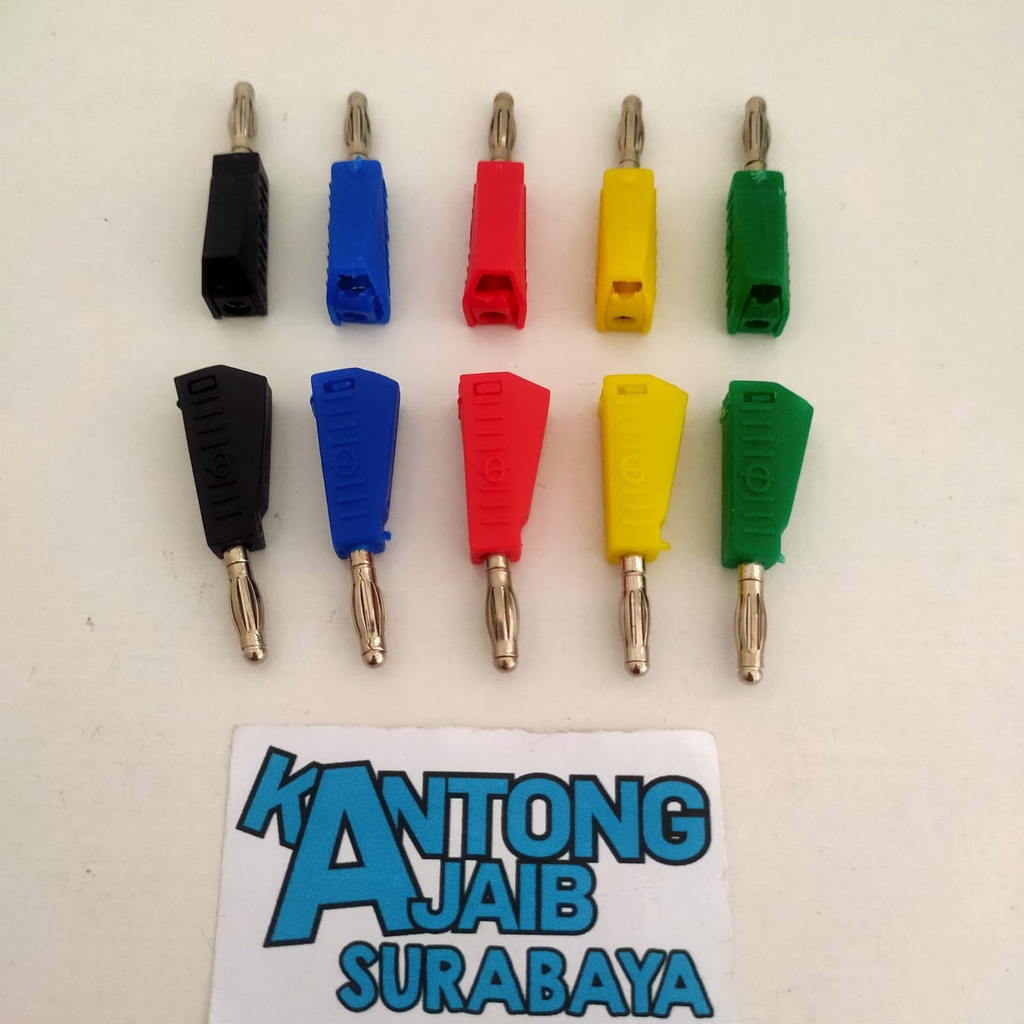 Jual Jack Banana Segi Stackable Audio Male Silver 5 Warna Plug ...