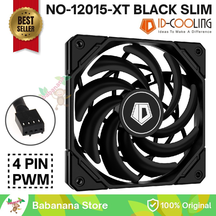 Jual Fan ID-COOLING 120mm TF-12015-K BLACK PWM 4 PIN CASING PC KIPAS ...