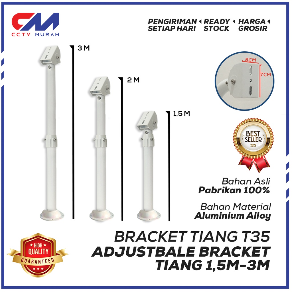 Jual Adjustable Bracket Tiang T35 CCTV Outdoor, Ukuran 1,5 m - 3 m ...