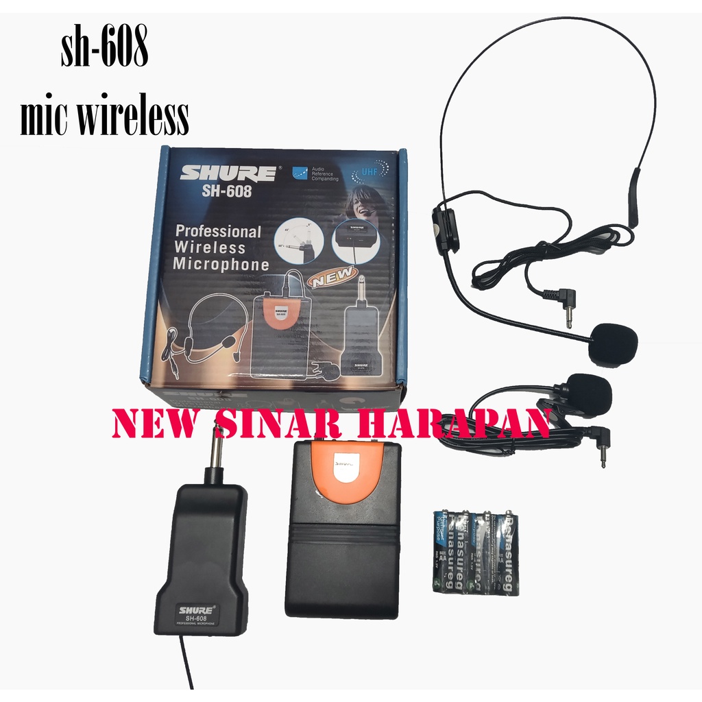 Jual mic jepit dan bando Wireles shure sh 608 wireless/mic clip on bando shure sh 608 | Shopee ...