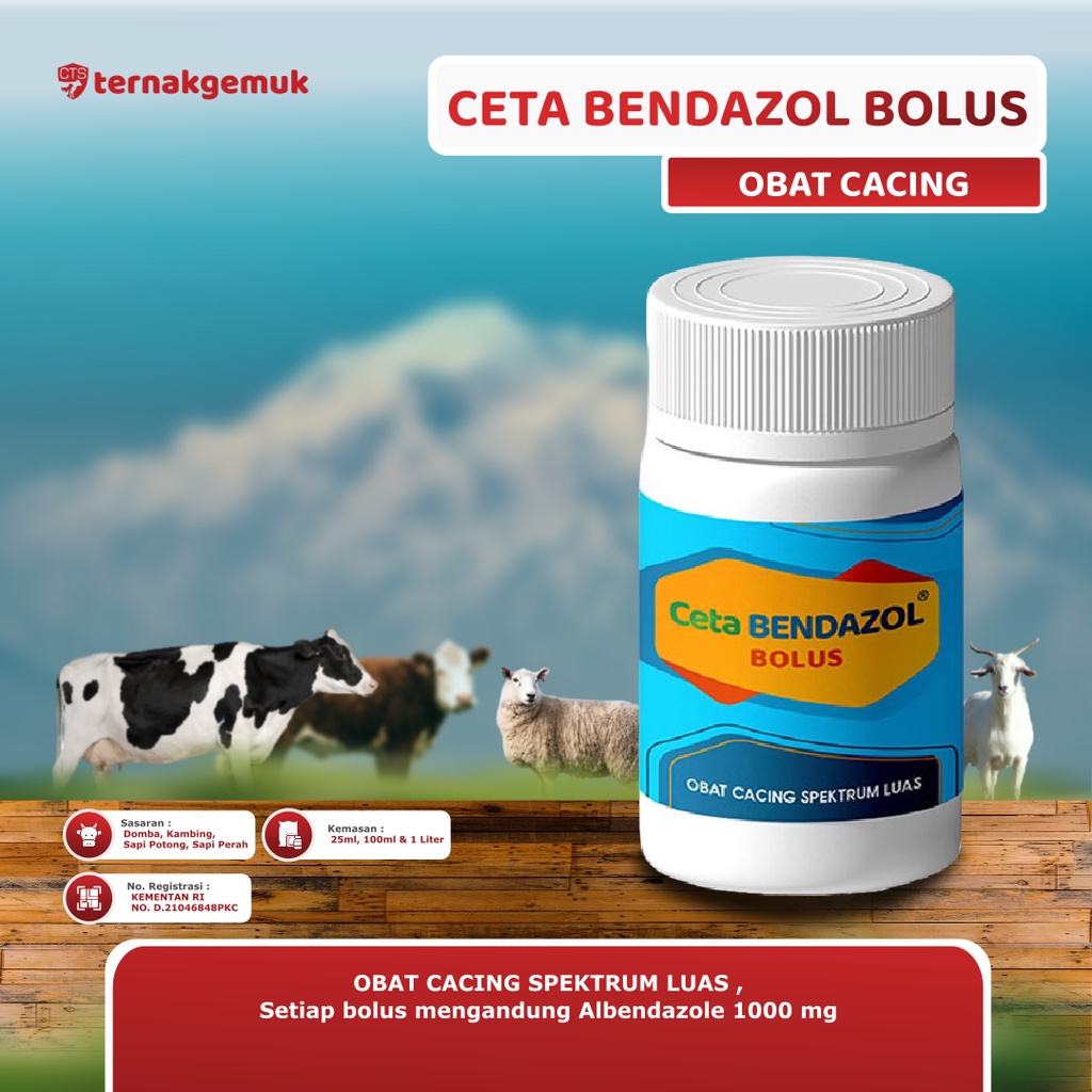 Jual OBAT CACING SAPI KAMBING PALING AMPUH BOLUS - CETA BENDAZOLE - 10 ...