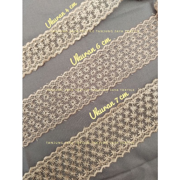 Jual RENDA TILE BINTANG WARNA MILO DAN HITAM ISI 15 YARD/ 13,5 METER ...