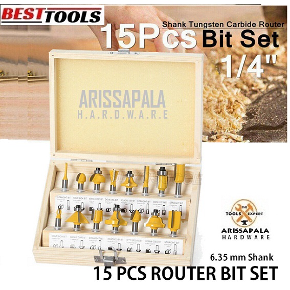 Jual BESTTOOLS Mata Profil Mesin Trimer Propil Isi 15 Pcs Router ...