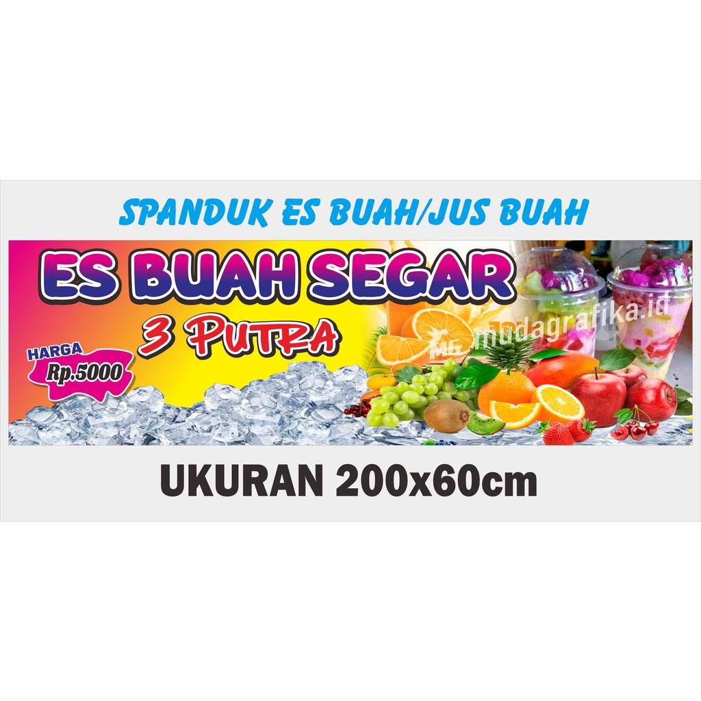 Jual Spanduk Es Buah Segar_Jus Buah_Sop Buah 200x60 | Shopee Indonesia