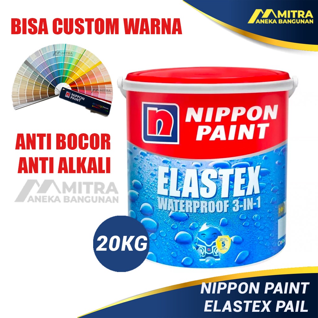 Jual CAT TEMBOK EKSTERIOR WATERPROOF ELASTEX 20 KG PAIL / NIPPON PAINT ...