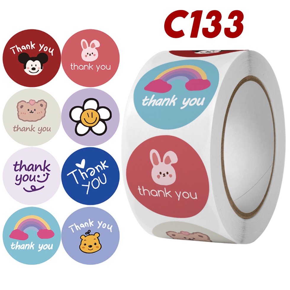 Jual 500 Pcs Stiker Label Thank You Sticker Bulat 2.5cm ST001 | Shopee ...