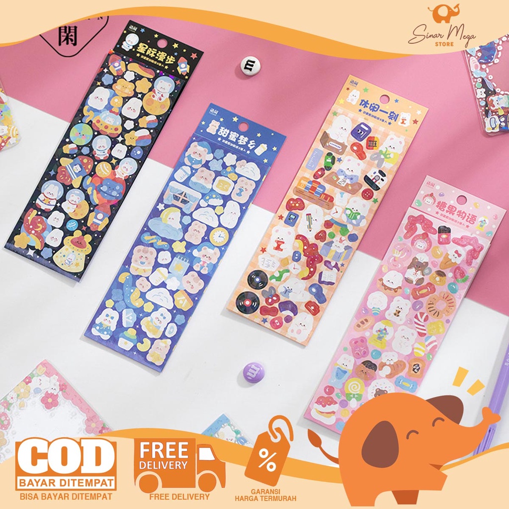 Jual Cute Pet Impression 2 Layers Diary Deco Stickers / Sticker Stiker ...