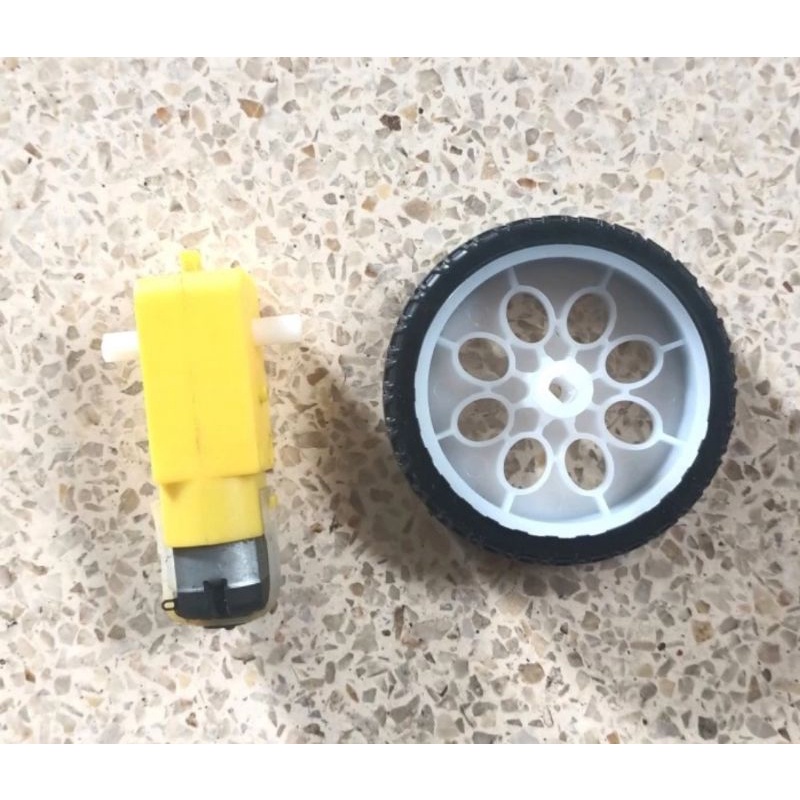 Jual New part tire ban + roda motor dc gearbox robot uno wemos nodemcu ...
