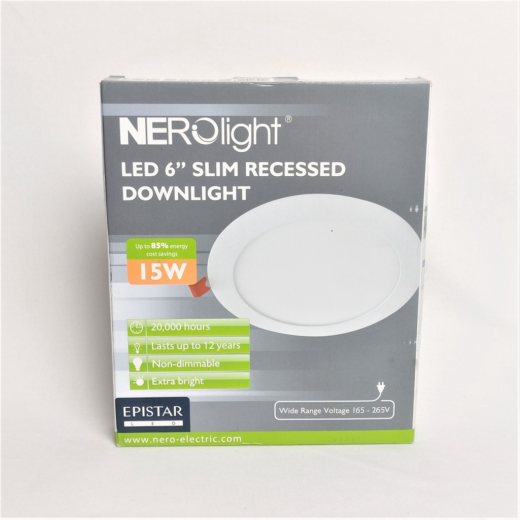 Jual Nero light LED 6 Inch Slim Recessed Downlight 15W Semu | Shopee ...