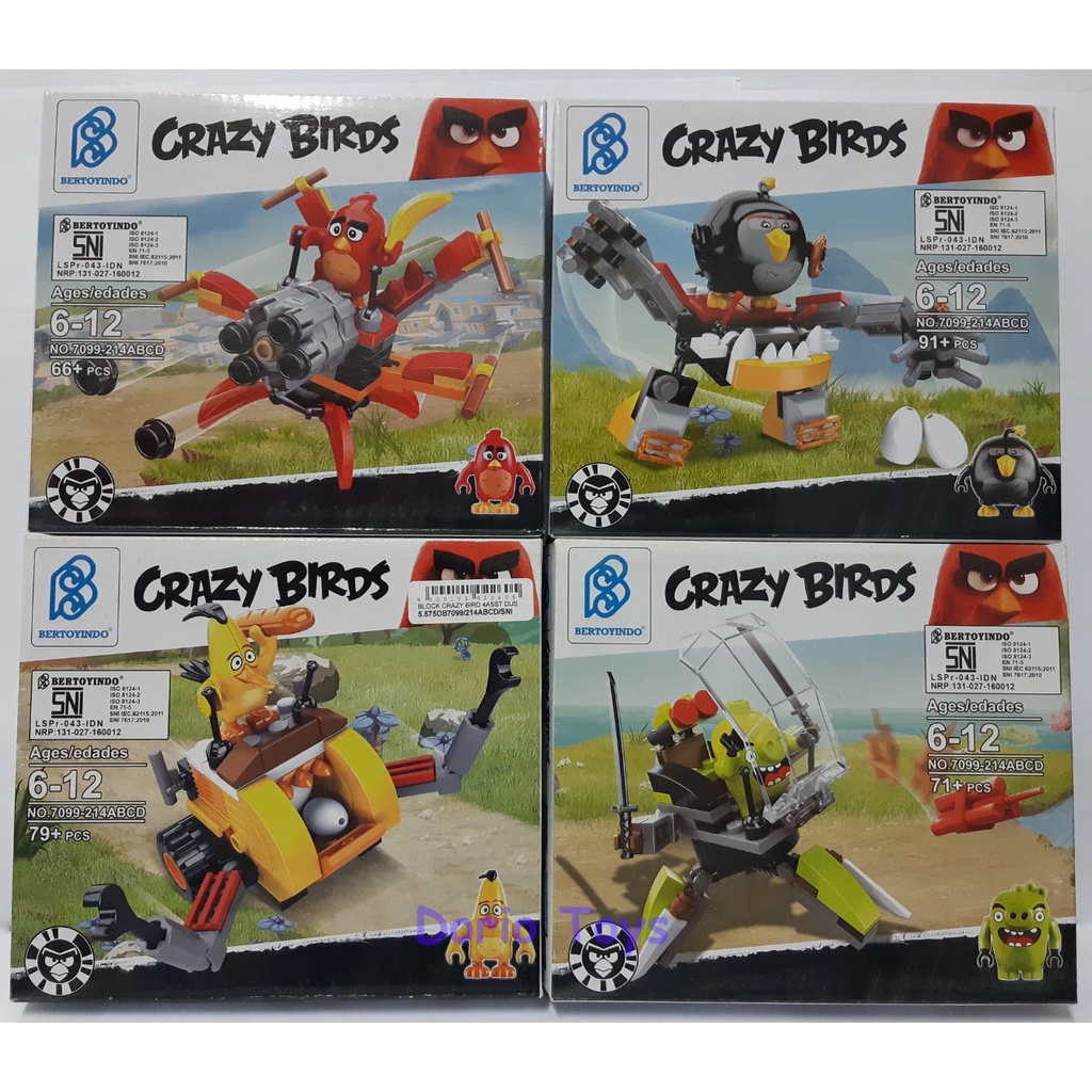 Jual Mainan Balok Crazy Birds - Angry Birds Mainan Edukasi Anak Brick 7099 | Shopee Indonesia