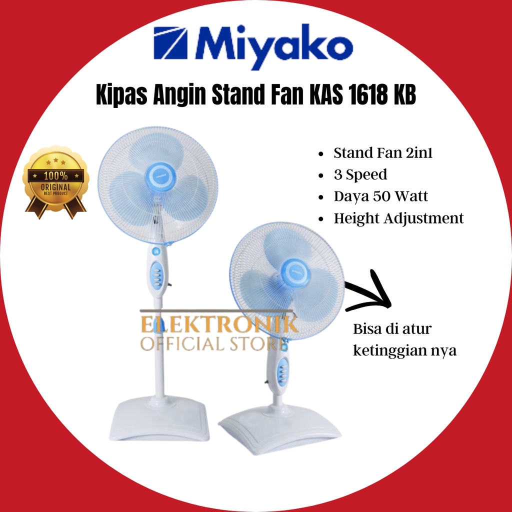 Jual MIYAKO KIPAS ANGIN KAS 1618KB STAND FAN/KAS1618KB/KAS 1618KB/KAS1618 KB/KAS-1618KB/KAS-1618 ...