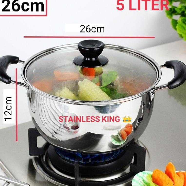 Jual REKOMENDASI Panci Sop Stainless Soup Pot Panci sup Stainless 24cm ...