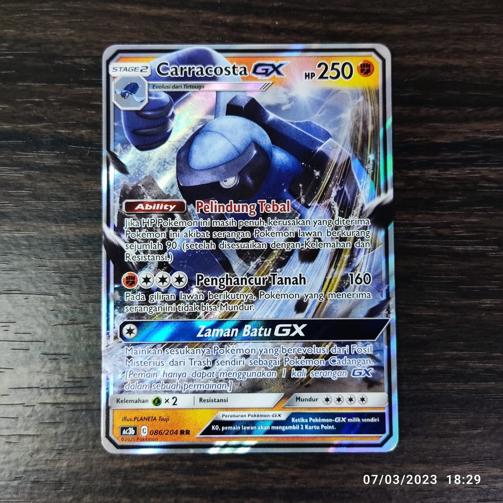 Jual pokemon Indonesia carracosta gx 086/204 RR original | Shopee Indonesia