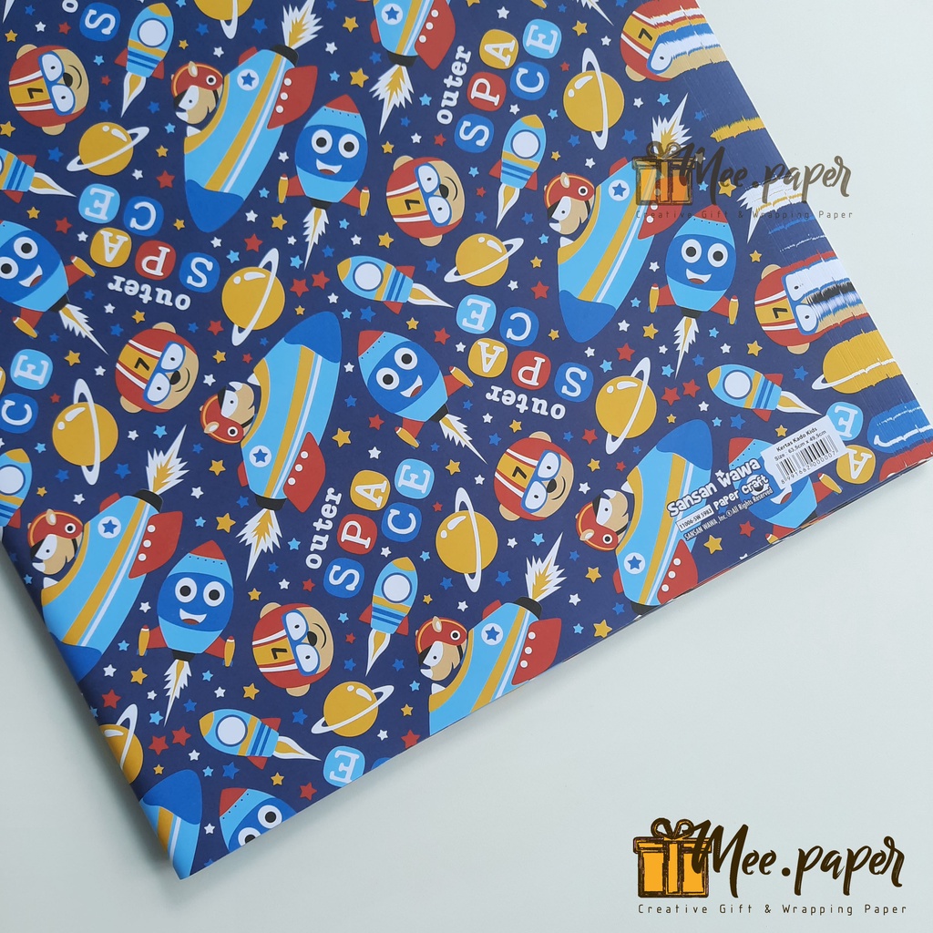 Jual Kertas Kado Sansan Wawa Motif Roket Pilot, Bungkus / Wrapping ...