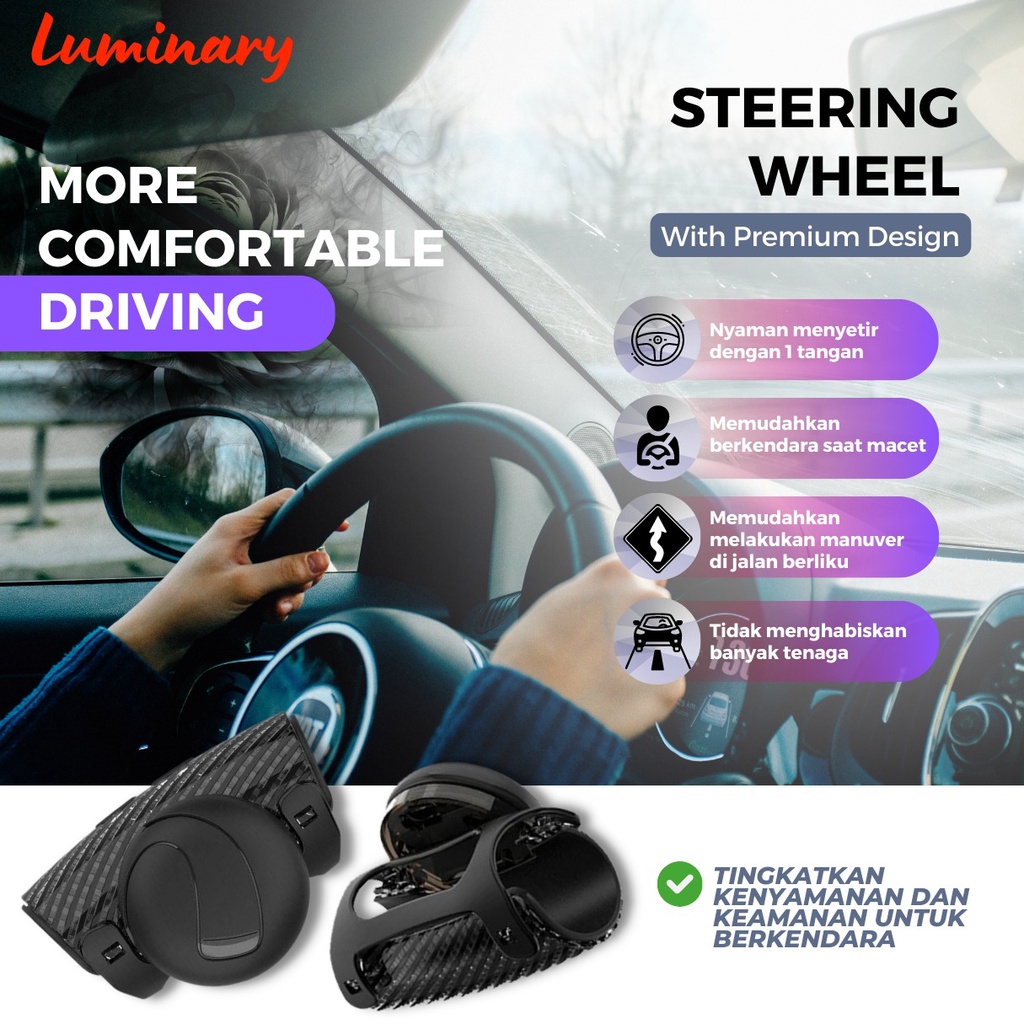 Jual UNIVERSAL STEERING WHEEL KNOB - POWER HANDLE STIR MOBIL ORIGINAL ...