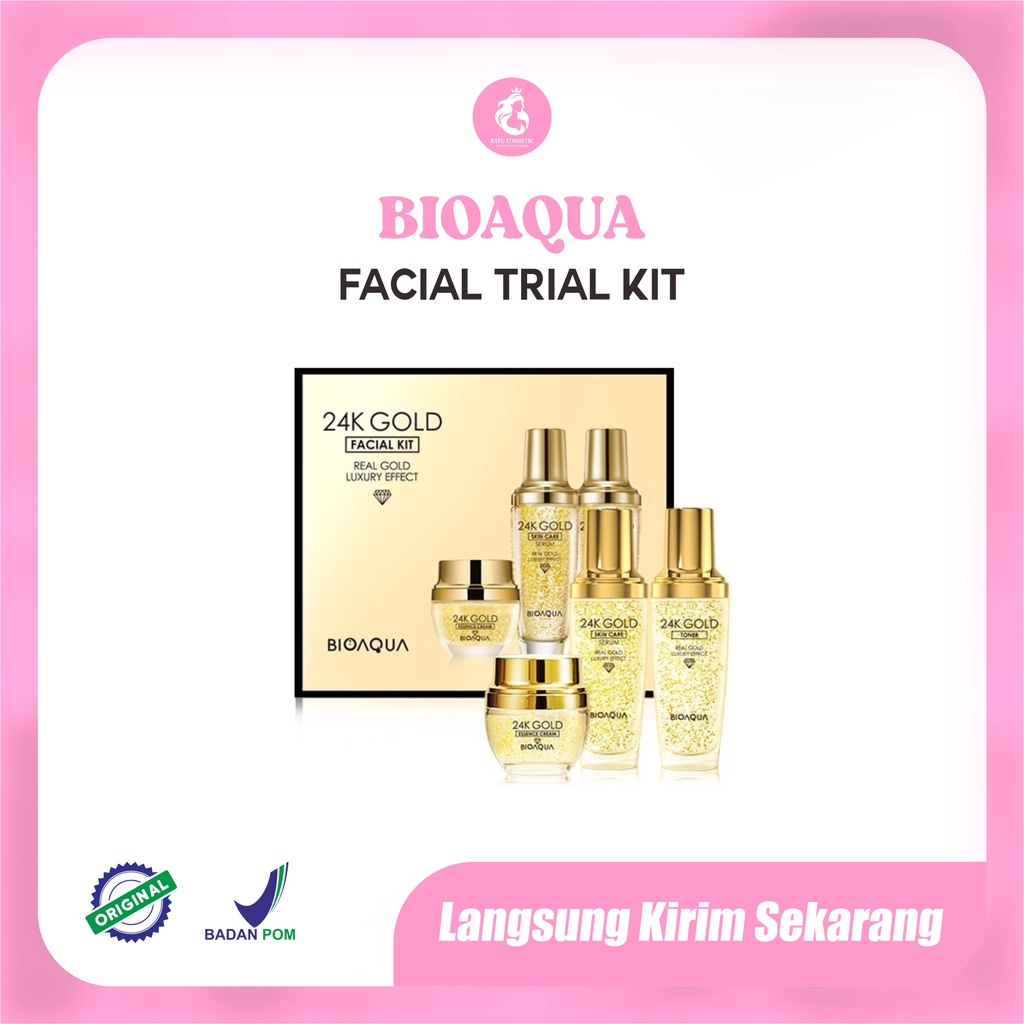 Jual BIOAQUA 24K Gold Facial Kit ( Toner 100ml + Serum 100ml + Cream ...