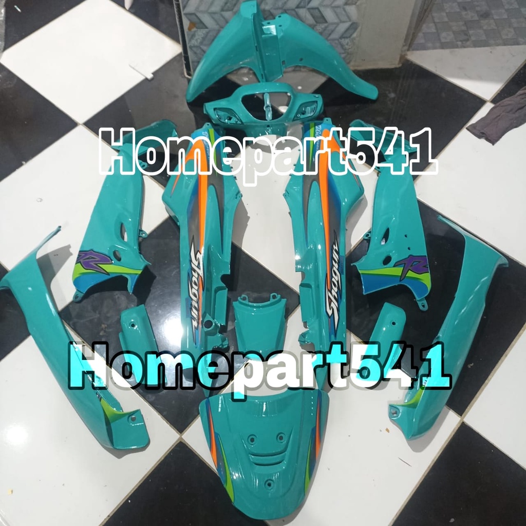 Jual PAKET FULL BODY HALUS SHOGUN R 110 NEW SET STRIPING WARNA HIJAU ...