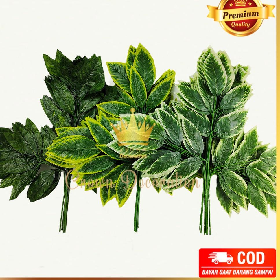 Jual け Daun Mangga Cabang 3 Plastik Artificial Lusinan - Varian Hijau ...