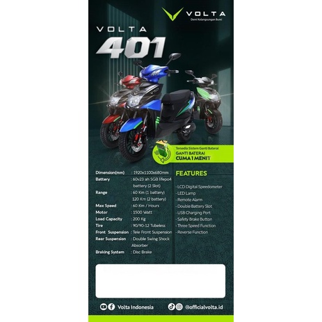 Jual Motor Listrik Volta 401 Ban Tubeless On The Road Off The Road Sni ...