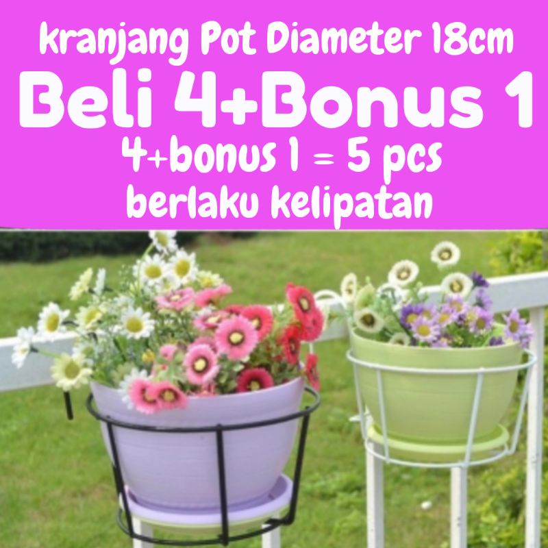 Jual RAK POT BUNGA / RAK POT BALKON / RAK POT PAGAR (Diameter 18cm ...