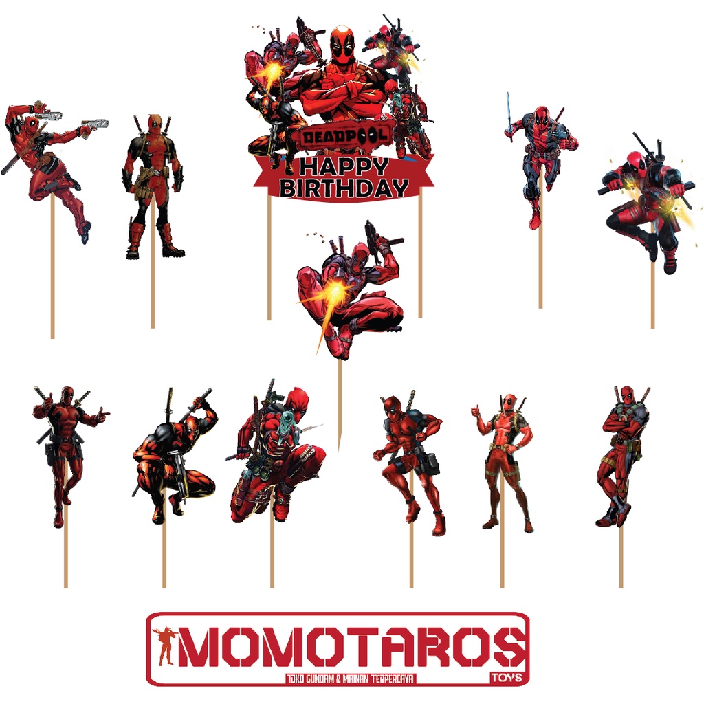 Jual Topper cake Deadpool cartoon set | Shopee Indonesia
