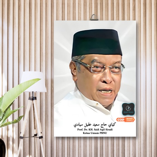 Jual Foto Poster Kh Said Aqil Siradj Ketua PBNU Ulama Wall Decor Kayu ...