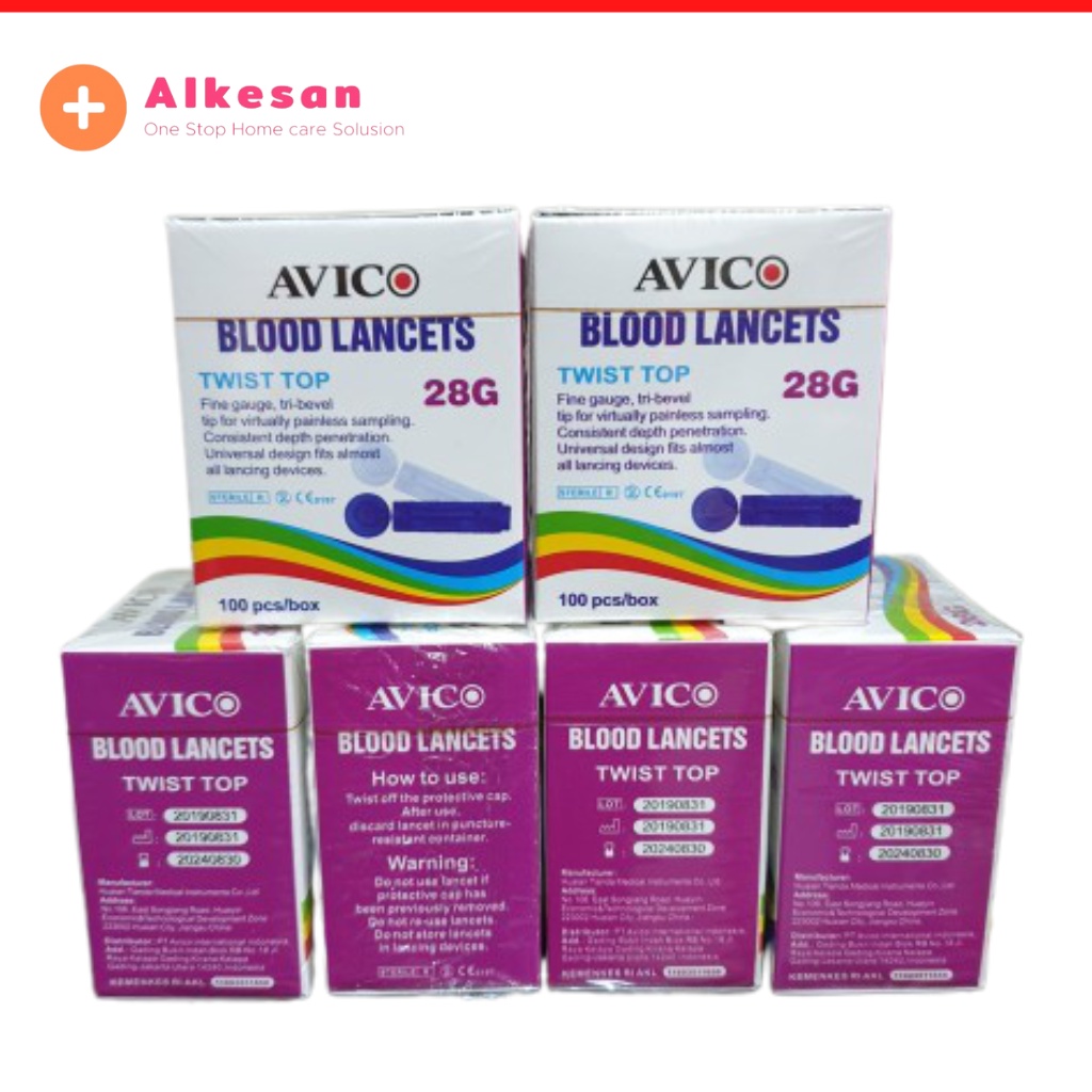 Jual Jarum Avico Blood Lancet 28G isi 100 pcs | Shopee Indonesia