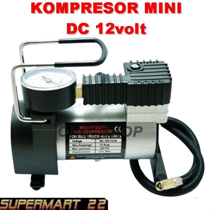 Jual Pompa Ban Mini Elektrik 100PSI Air Compressor Kompresor DC 12volt ...