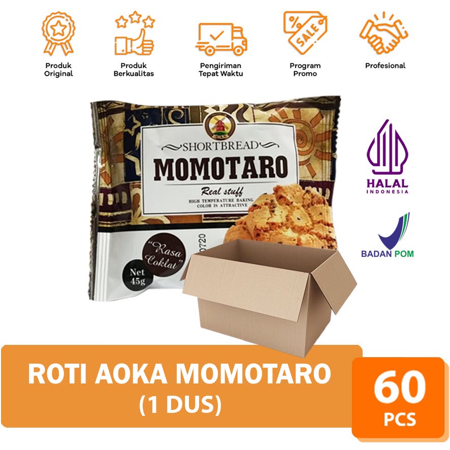 Jual AOKA Biskuit MOMOTARO Shortbread Cookies 1 Dus | Shopee Indonesia