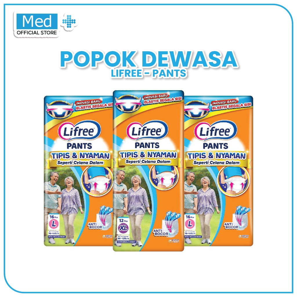Jual Med+ Lifree Pants Popok Celana Dewasa Ukuran M 1 Pcs | Shopee Indonesia