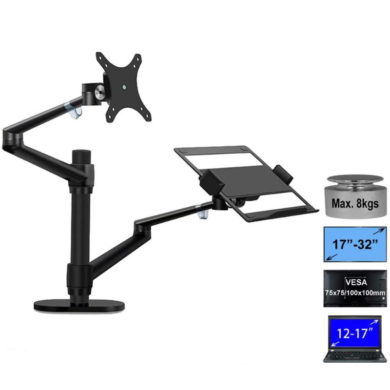 Jual Hyvarwey Monitor Dual Bracket 17-32 Inch with Laptop Holder - OL ...