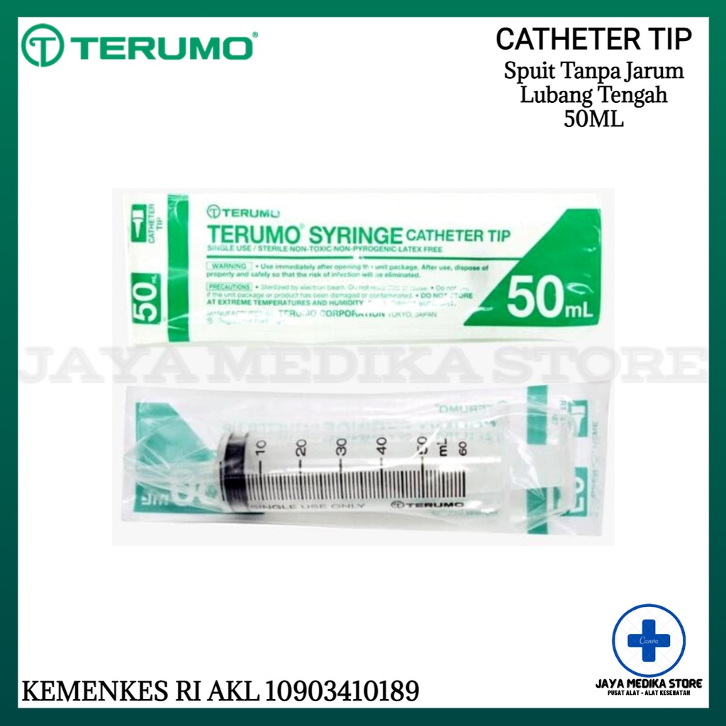 Jual Terumo Spuit Syringe 50cc Catheter Tip Lubang Tengah | Shopee ...