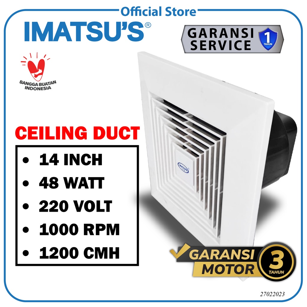 Jual KIPAS PLAFON/EXHAUST FAN 14 INCH/Ceiling Duct 14 INCH/ CD-BPT10 ...