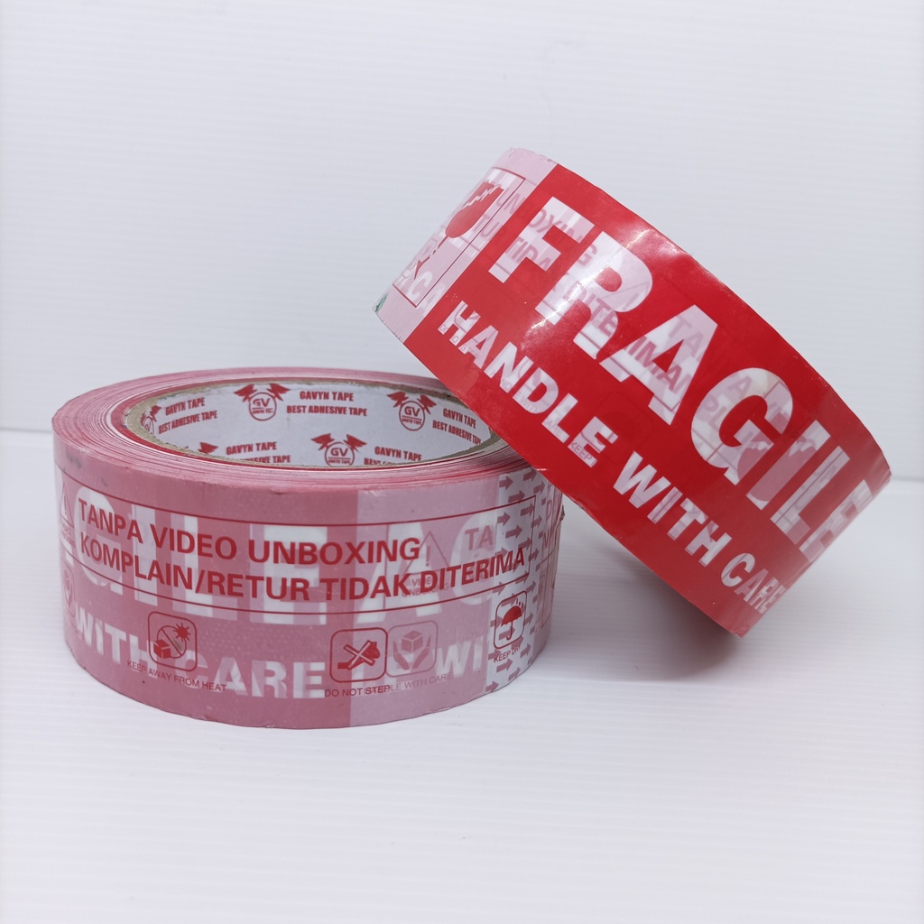 Jual Lakban Fragile unboxing 48mm x100 yard x 48mic | Shopee Indonesia