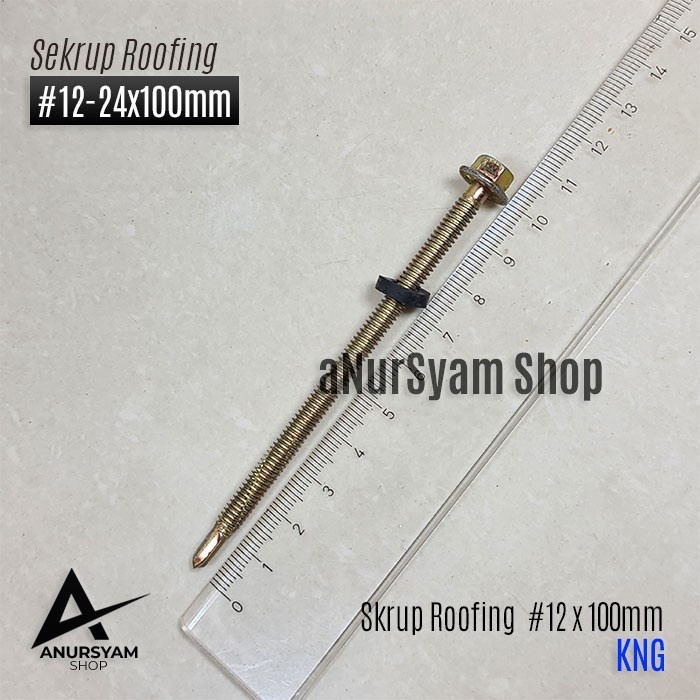 Jual [Paket 50 Pcs] Baut Roofing 12 x 100 | Skrup Roofing 10 CM ...