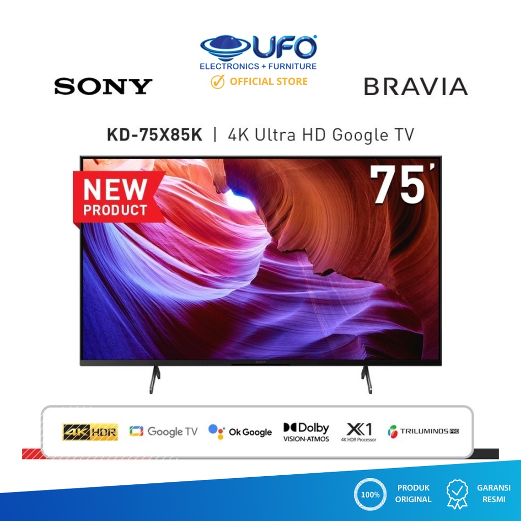 Jual Sony 75 Inch LED TV Smart Android Google TV 4K HDR KD75X85K ...