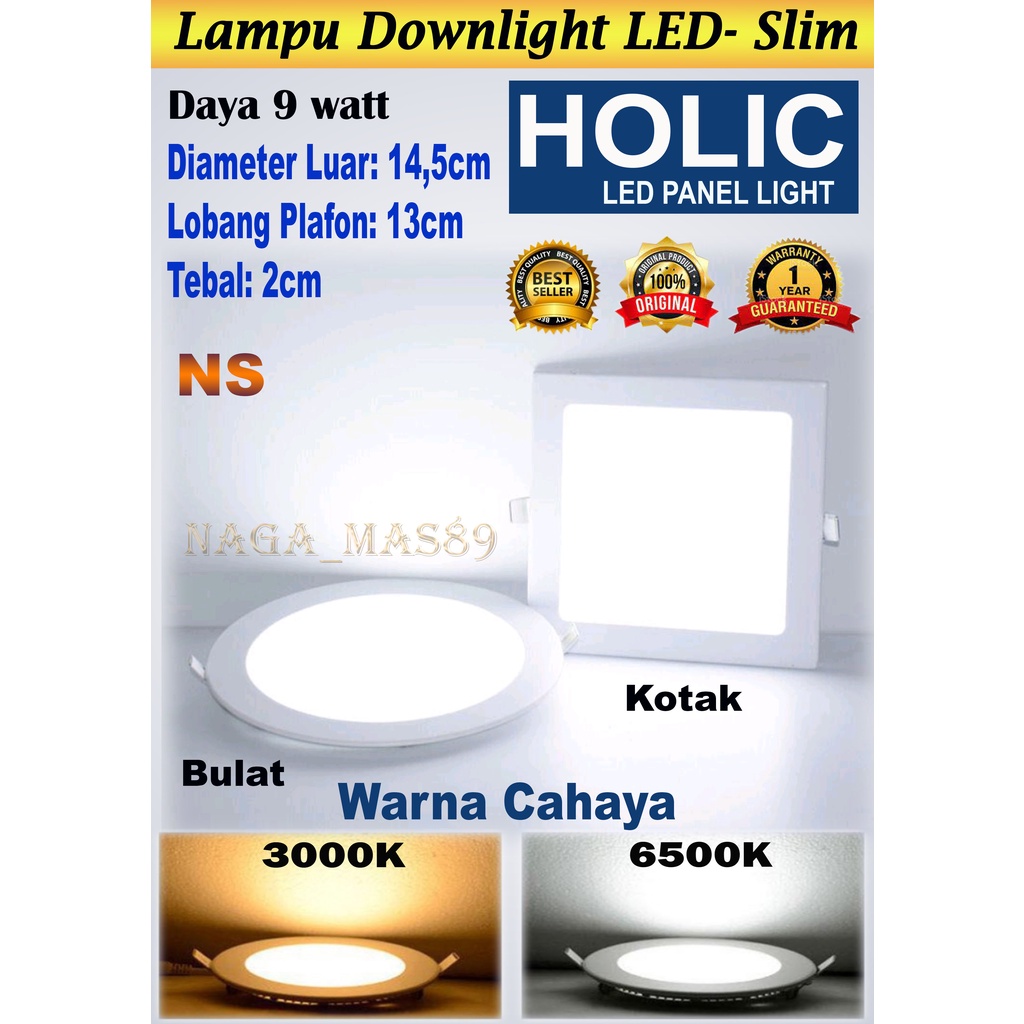 Jual Lampu Downlight LED 9 watt - Bulat & Kotak ( HLC-MBD NS-003/010 ...