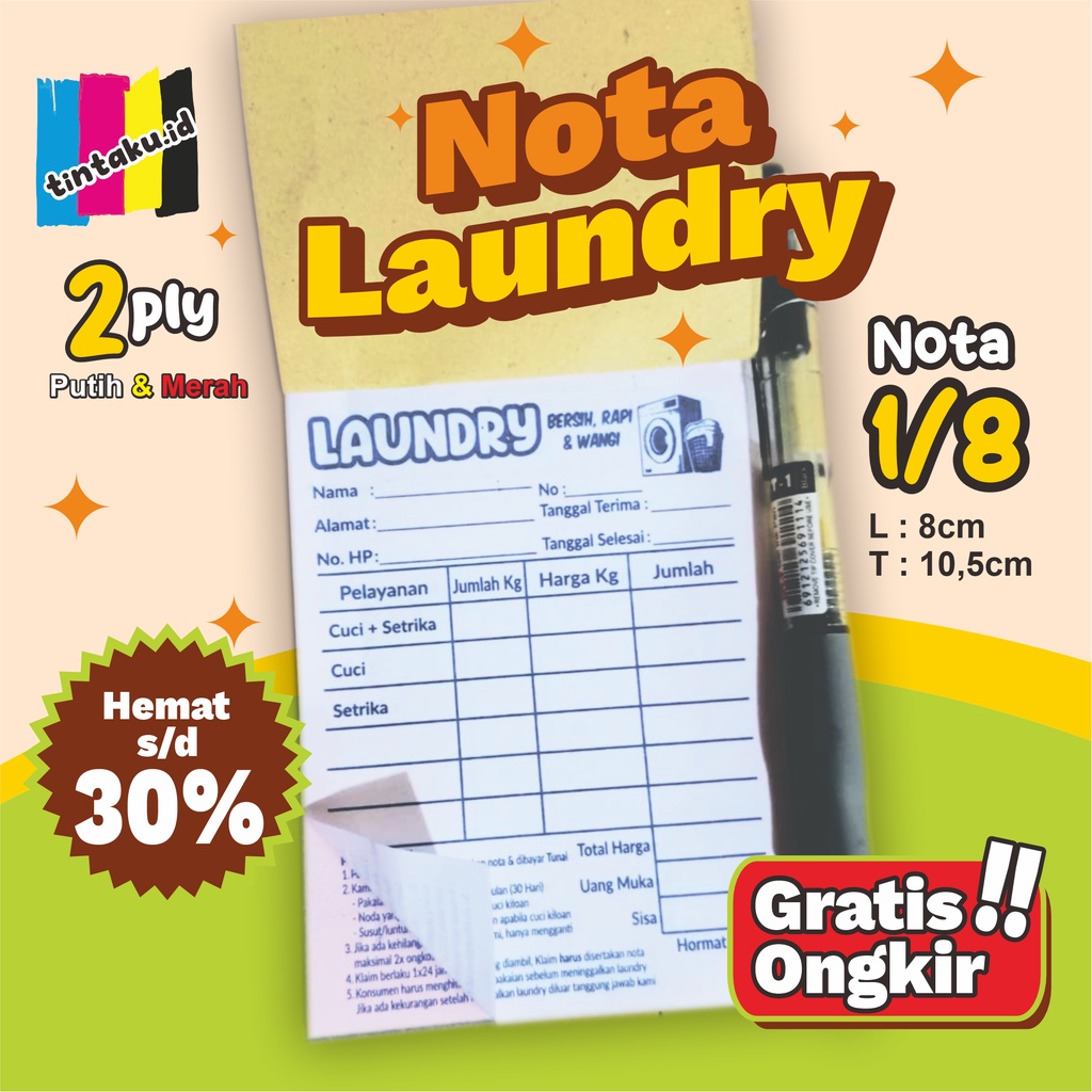 Jual NOTA LAUNDRY NCR 2PLY KECIL(READY STOCK) | Shopee Indonesia