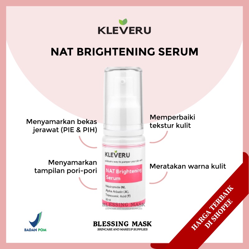 Jual KLEVERU NAT Brightening Serum - 20mL | Shopee Indonesia