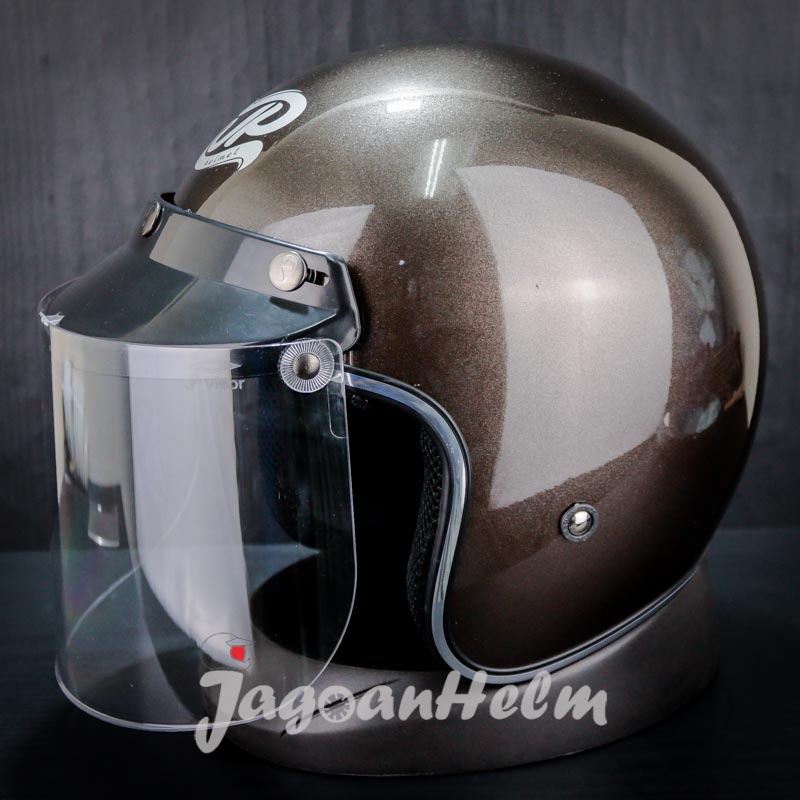 Jual JPX HELM JP RETRO NEW BIGIE SOLID | GUN METAL SILVER & GLOSSY ...