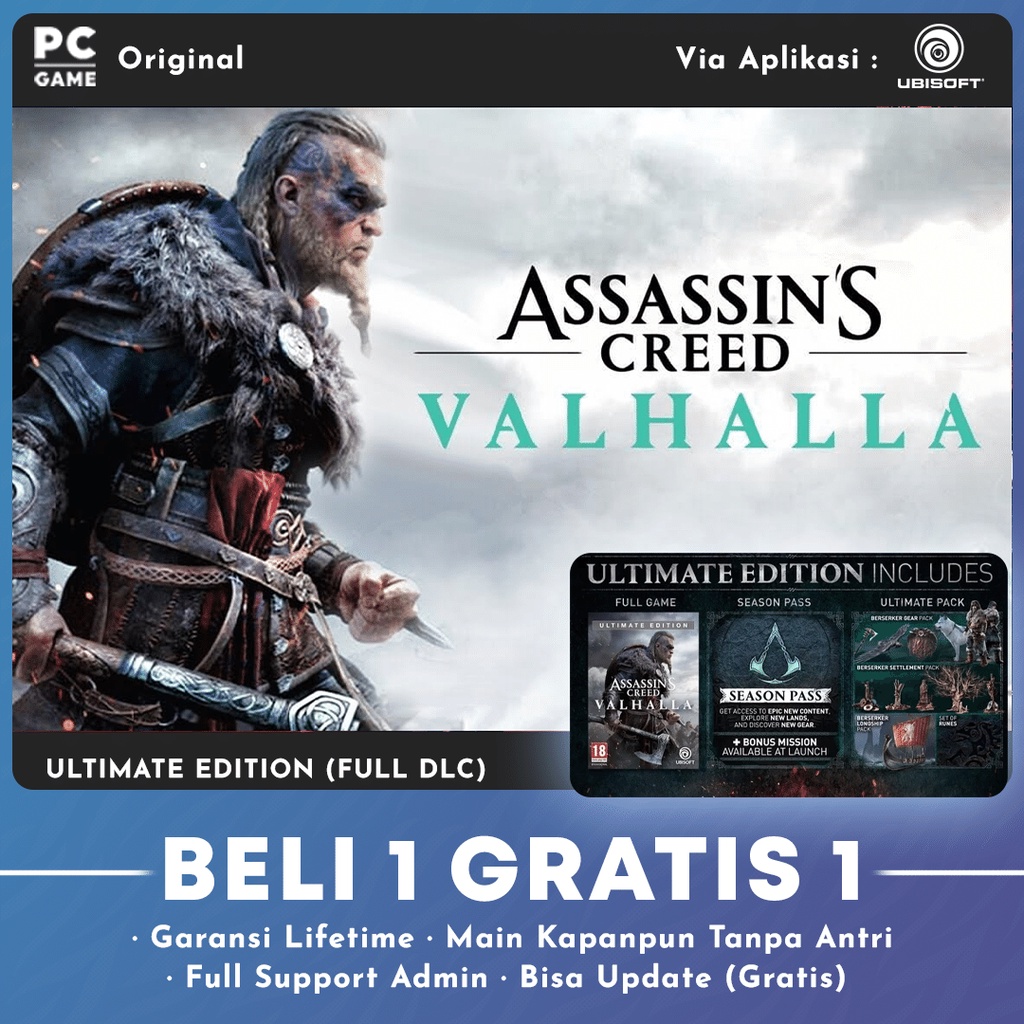 Jual ASSASSINS CREED VALHALLA ULTIMATE EDITION STEELBOOK ORIGINAL PC | Shopee Indonesia
