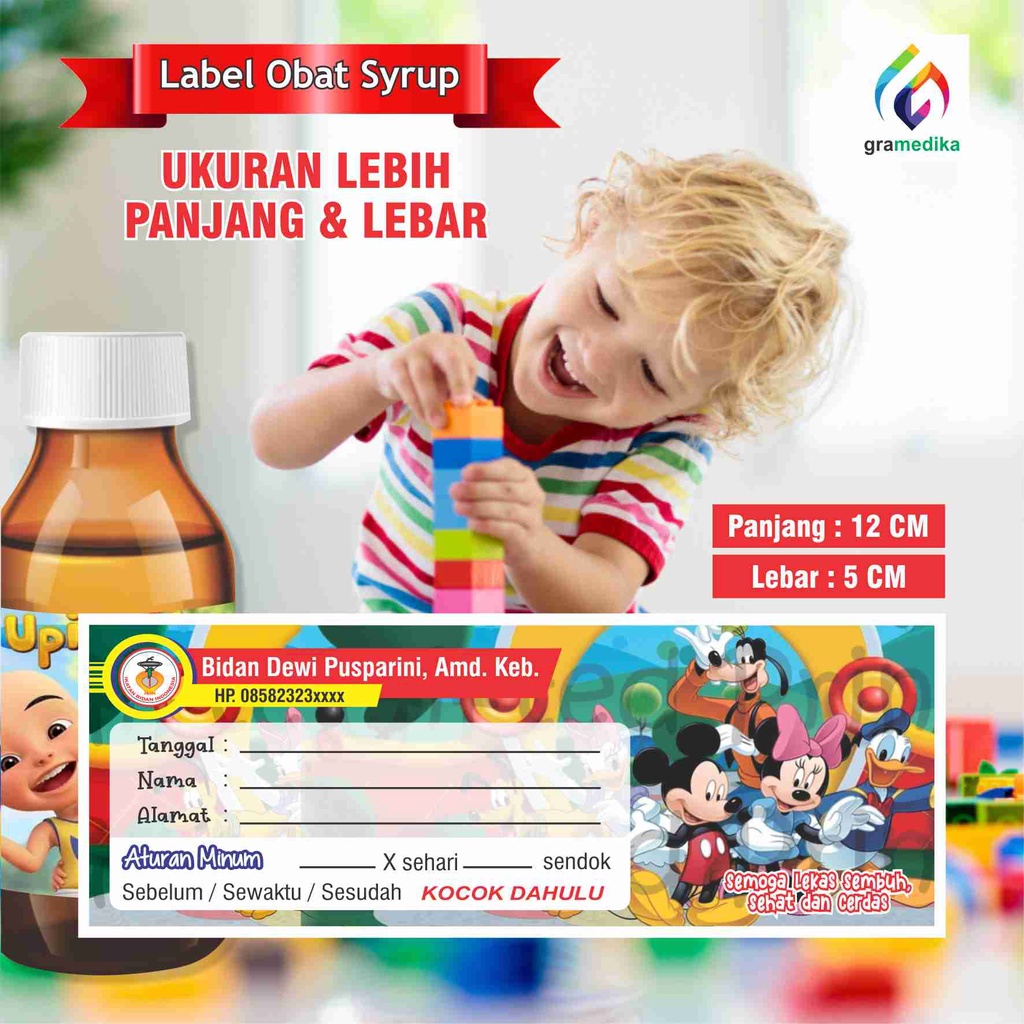 Jual LABEL OBAT SYRUP / ETIKET OBAT SYRUP / LABEL OBAT (isi 100 lbr ...