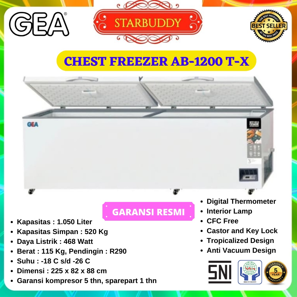 Jual CHEST FREEZER GEA AB1200TX, AB 1200 TX 1050 LITER FREEZER BOX ...