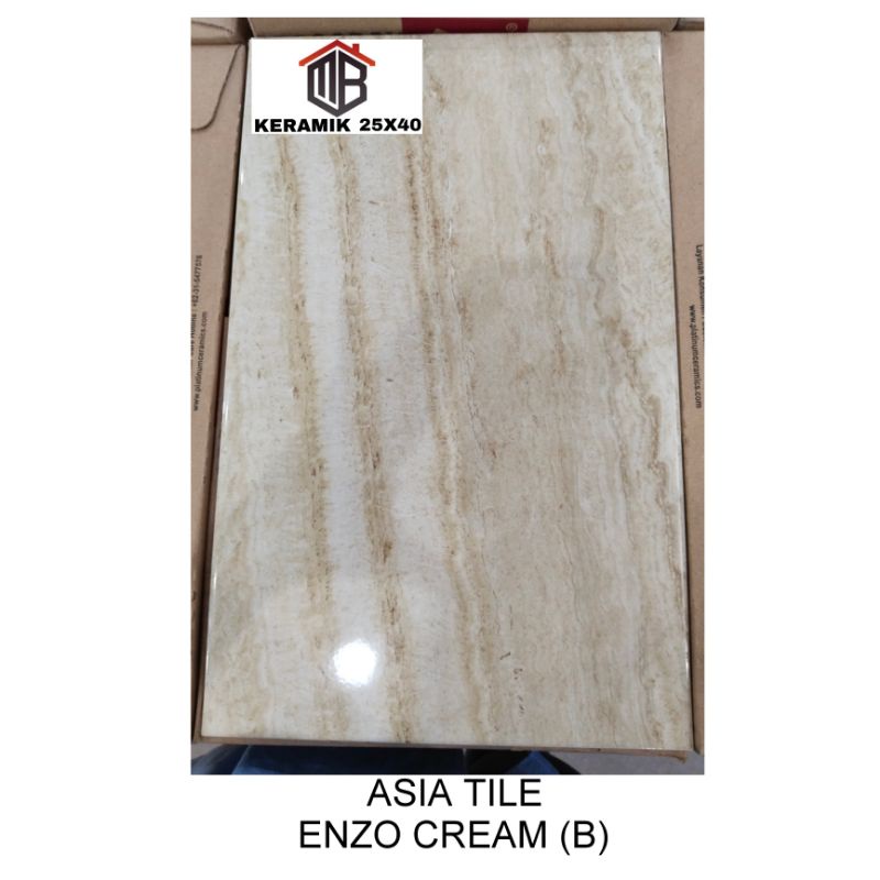 Jual Keramik dinding 25x40 Asia tile enzo cream kw2 | Shopee Indonesia