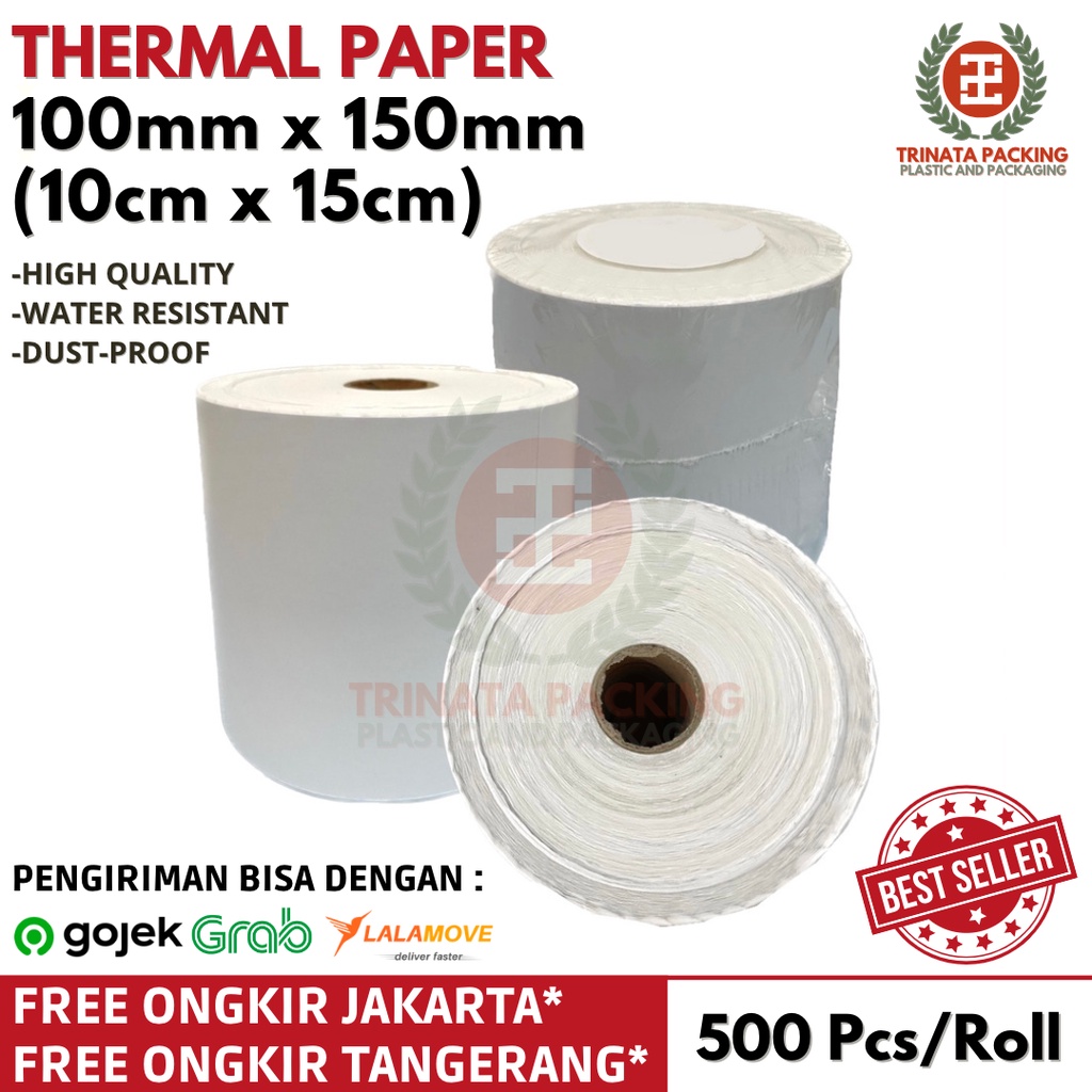 Jual Kertas Thermal Paper Label Sticker Resi Barcode - 10x15 100x150 ...