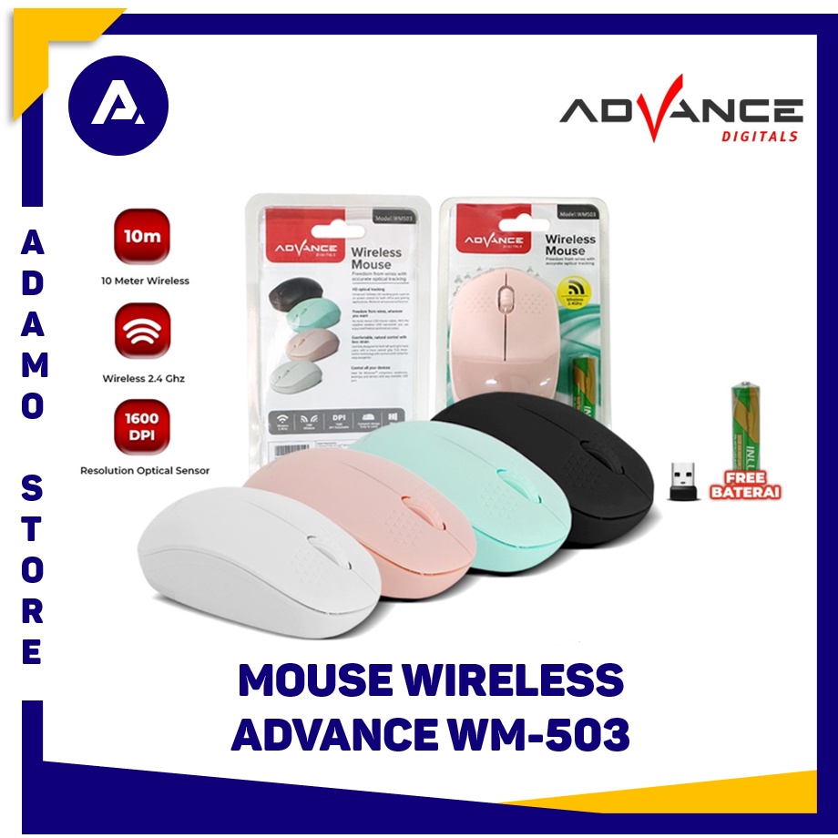 Jual Mouse Wireless Advance WM-503 WM503 2.4GHz USB Mouse | Shopee ...