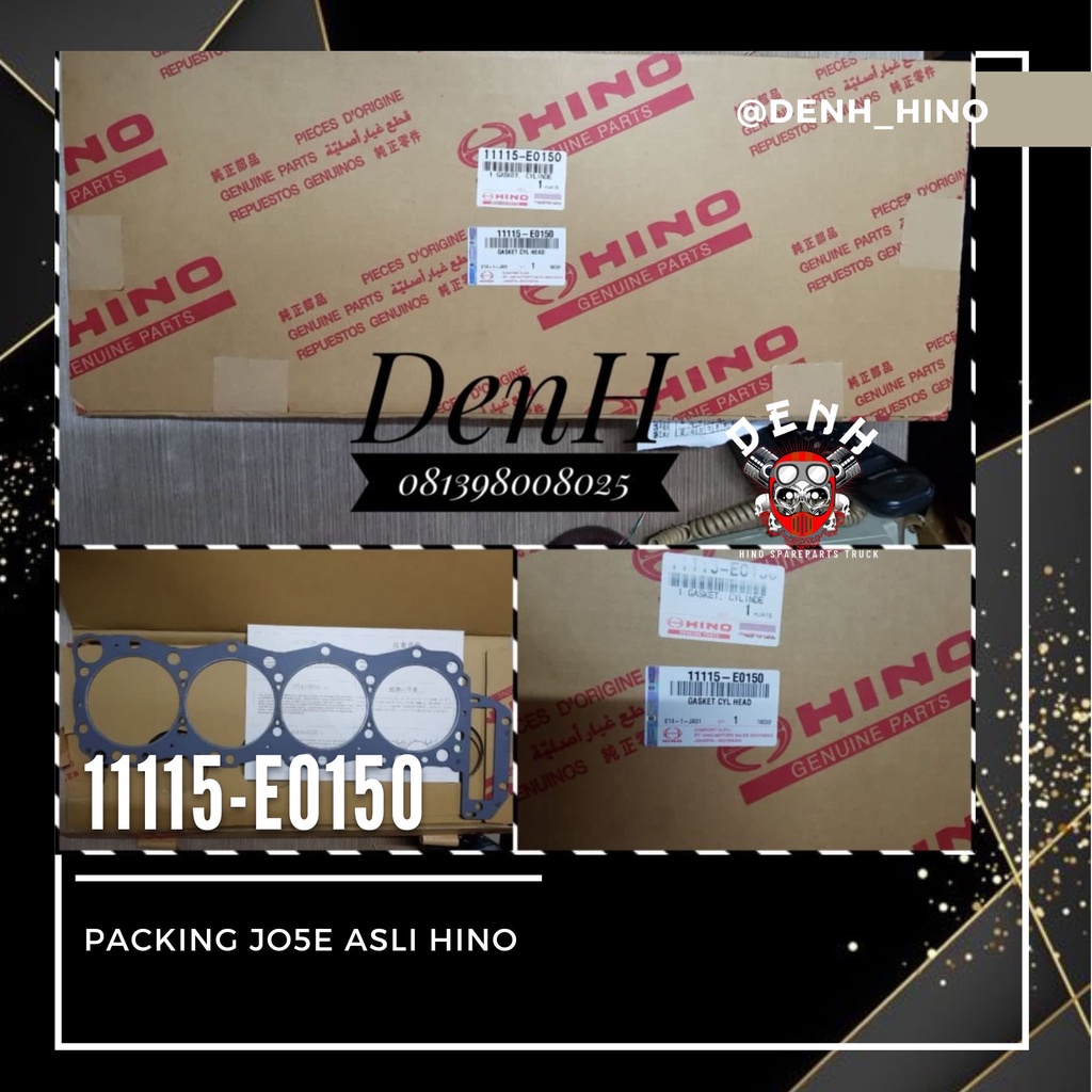 Jual 11115-E0150 Gasket Packing Head JO5E Hino Asli | Shopee Indonesia